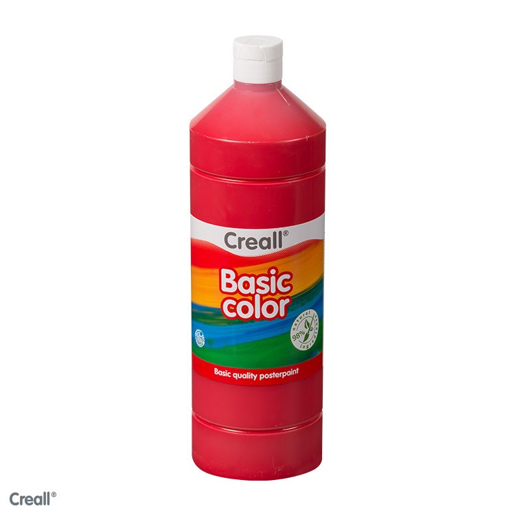 BASIC COLOR POSTERPAINT 1000ml- LIGHT RED - Spavento Art & Craft