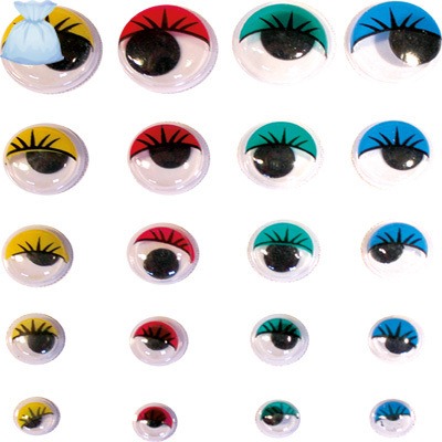 Googly eye 8mm mix colour pack of 100pcs - Spavento Art & Craft